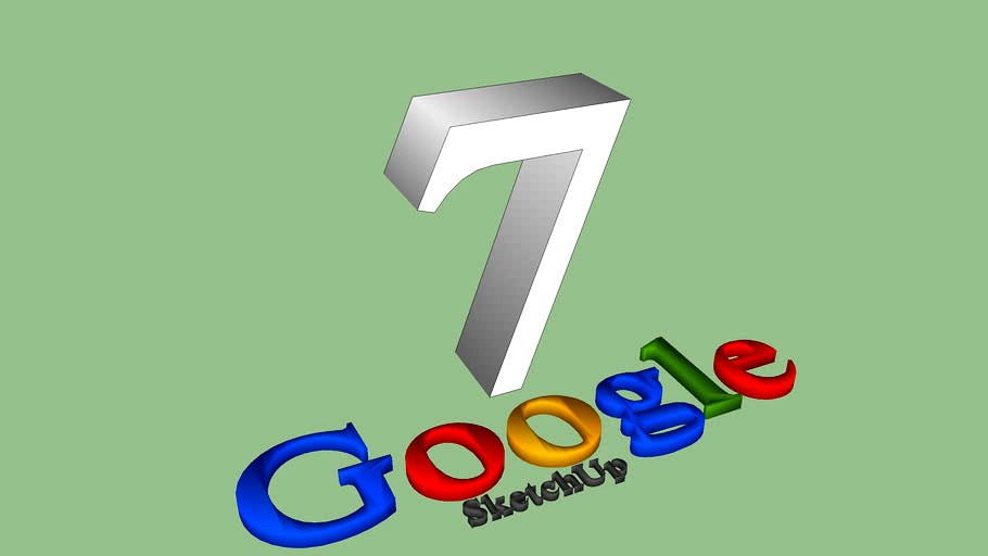 Google SketchUp 7 logo 3d model