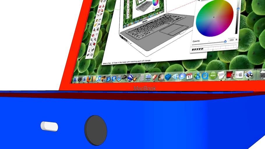 PAP- Limited Edition MacBook- Double Colors- Red and Blue 3d model