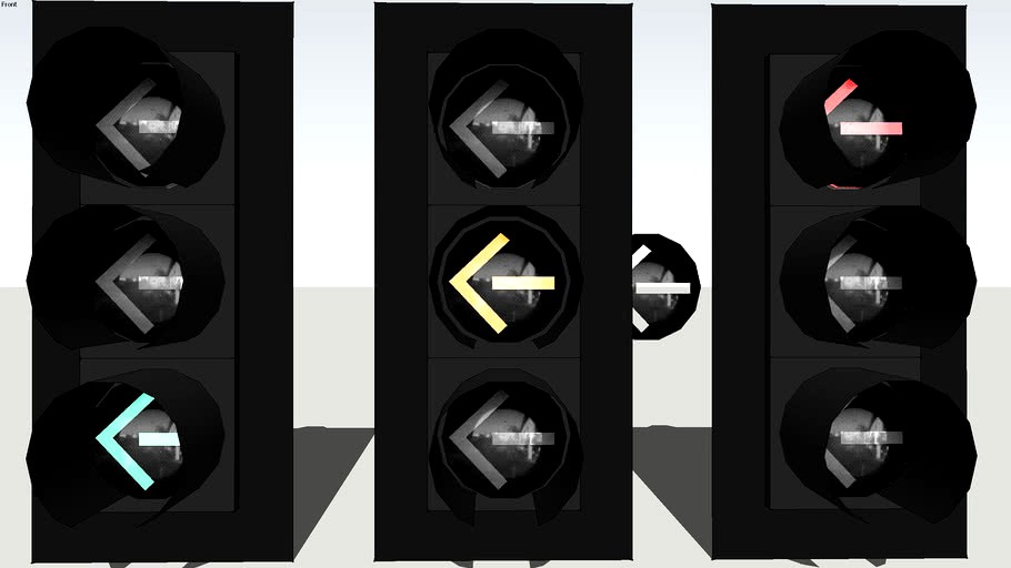 EOI LED 12-inch Left turn traffic signals 3d model