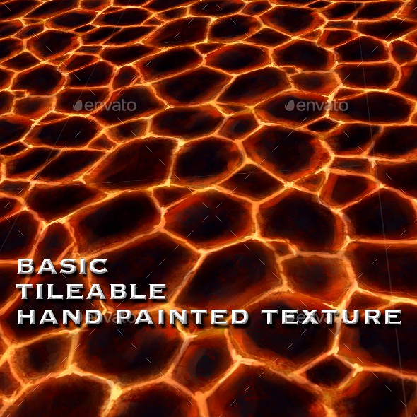 Lava Ground Tile - Seamless Hand Painted Texture 3d model