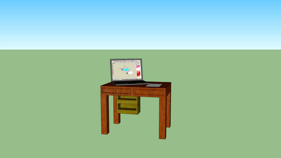 bureau + ordinateur 3d model
