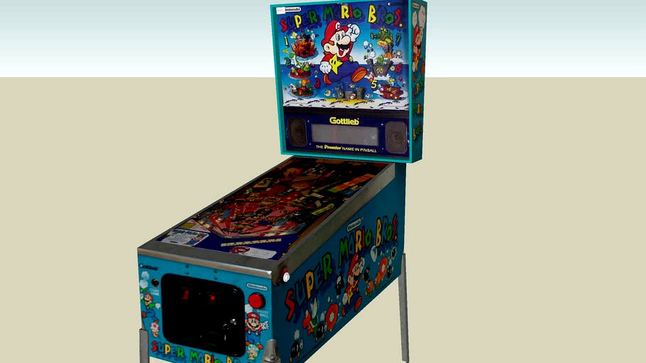 Super Mario Bros pinball machine 3d model