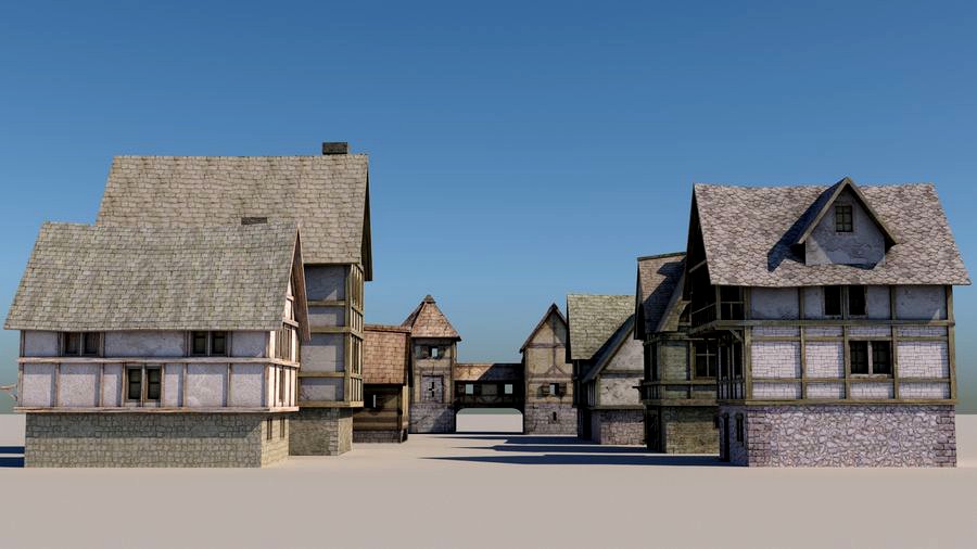 Medieval village 3d model