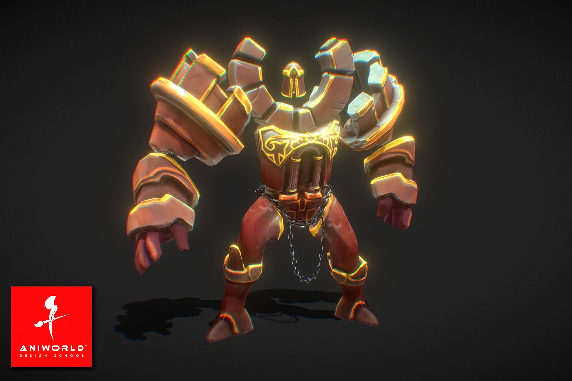 Guardian Golem - Fantasy Dungeon 3d model