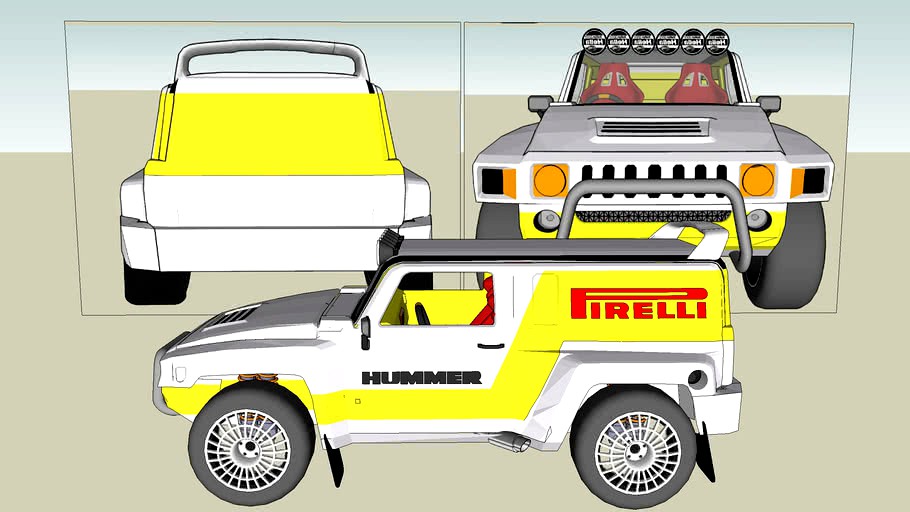 Hummer h3 rally car 3d model