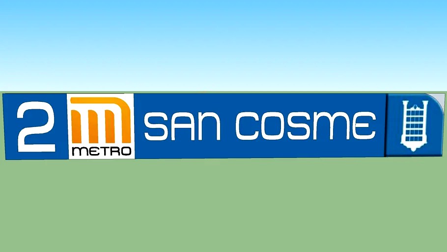 Logo de la estación San Cosme 3d model