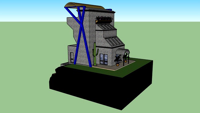 Tilted House 3d model