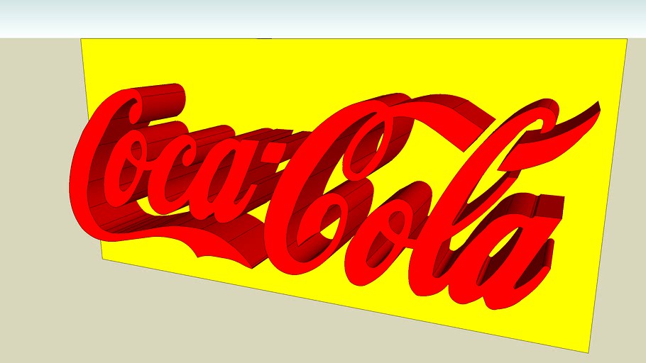 logo coca cola 3d model
