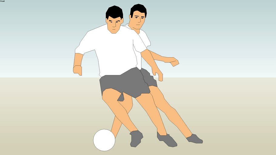 2d soccer players 3d model