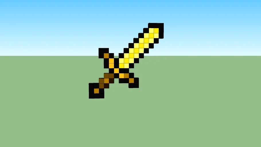 Minecraft Gold Sword 3d model