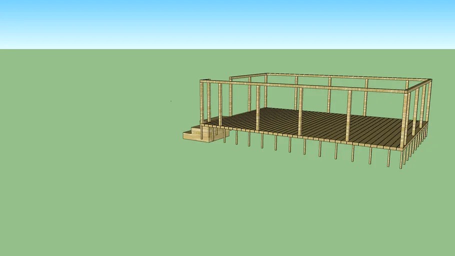 A Wooden Deck 3d model