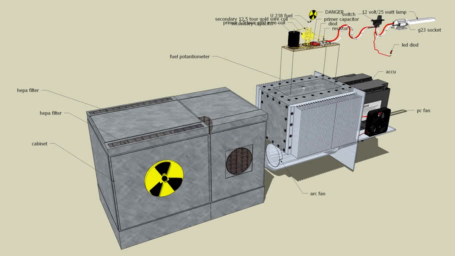 mini nuclear energy reactor 3d model