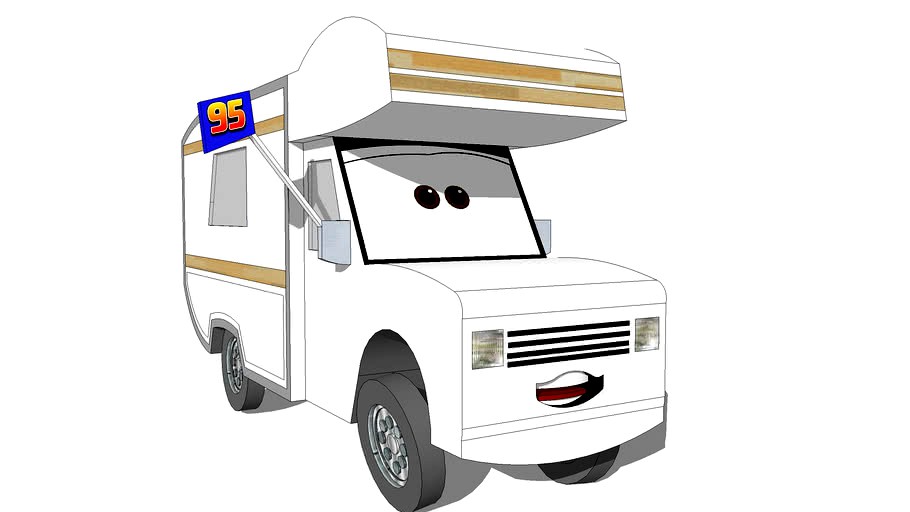 Larry RV Piston Cup Race Fan from Pixars Cars 3d model