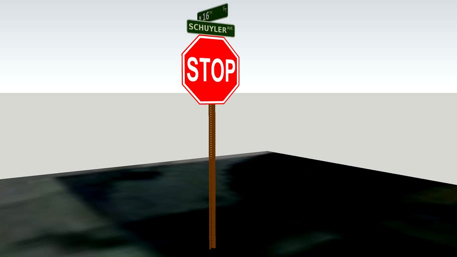 Stop Sign / Street Name Sign 3d model