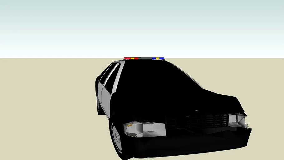 crashed chevrolet caprice police car 3d model