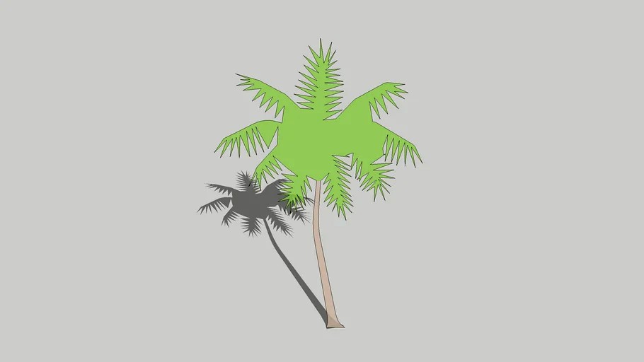 2D Schematic Palm Tree 3d model