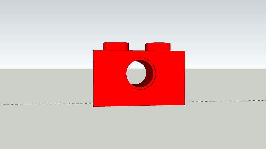 shot lego red brick 3d model