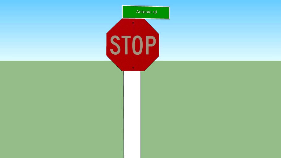 Stop Sign@ Antonio rd 3d model