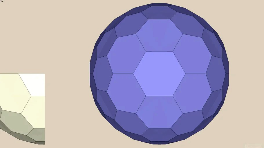 Hexagon sphere without a pentagon not posible? 3d model