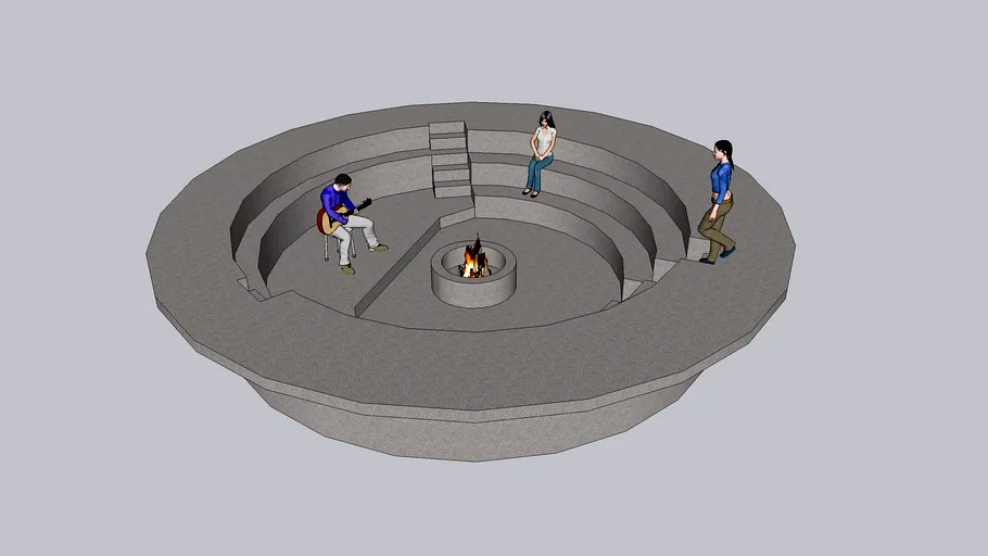 Circular Firepit Amphitheatre 3d model