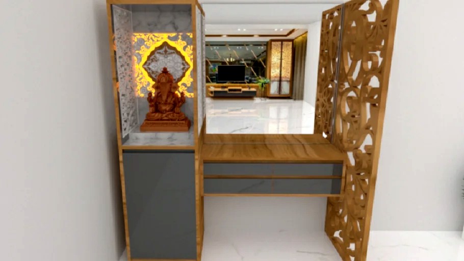 Mandir & crockery unit / ganesh idole / madular mandir / CNC cutting 3d ...