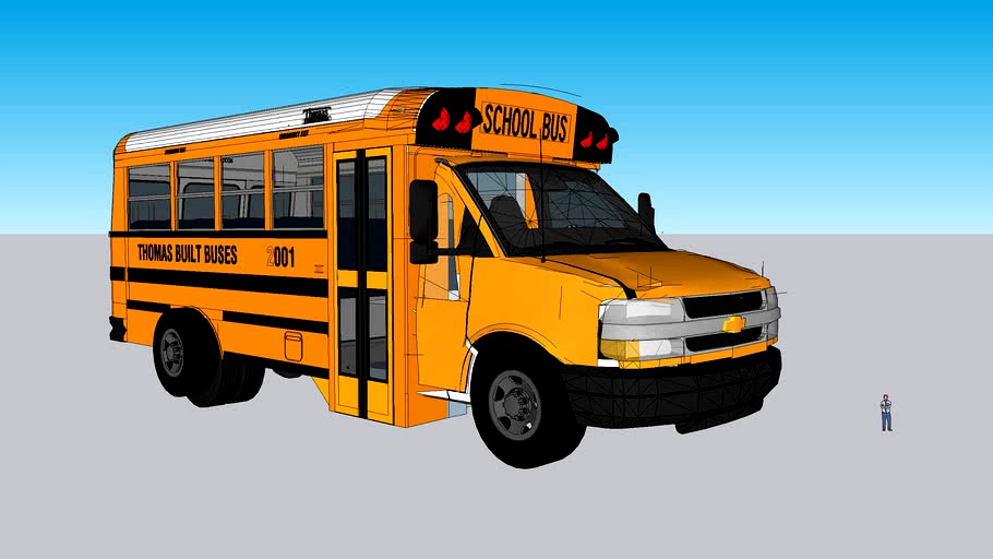 2000 Thomas Built Minotour school bus (Chevy G3500) 3d model