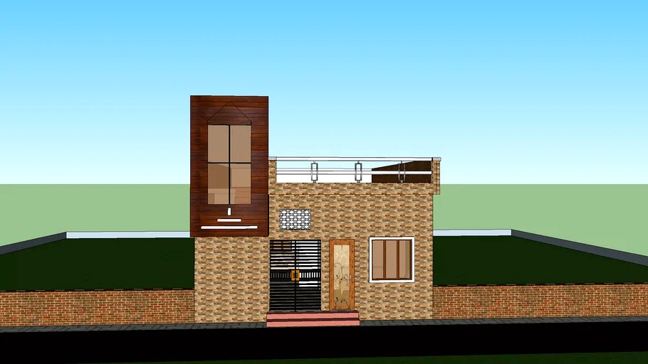 23x37 house design 3d model