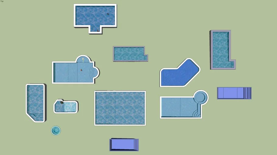 Swimming pools 3d model
