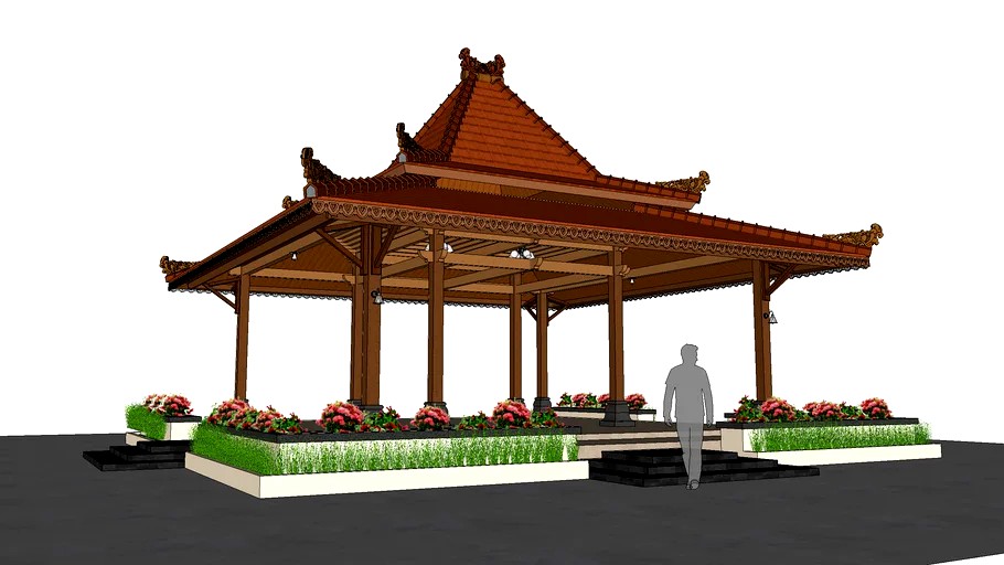 rumah joglo jawa 3d model