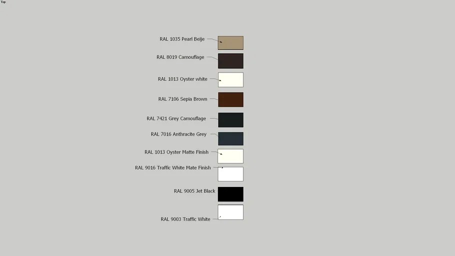 RAL Aluminium Colour Swatches 3d model