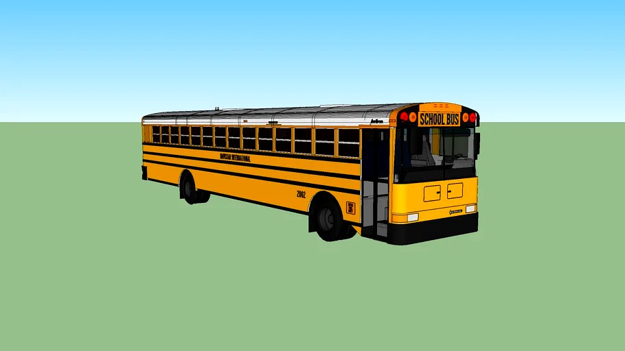 2000 International 3000 AmTran RE school bus (84 pass) 3d model
