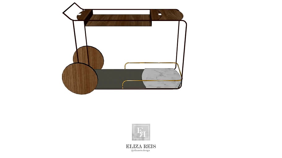 Carrinho bar Matteo Design 3d model