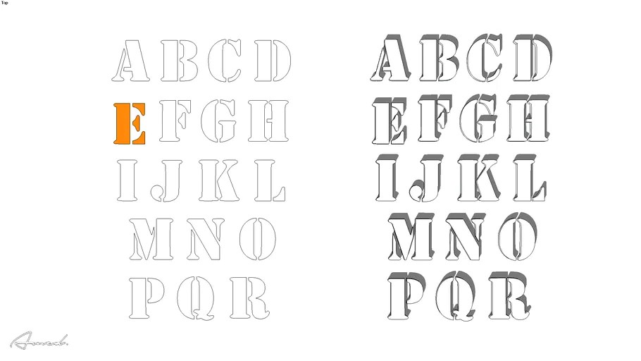 ALPHABETS 2D-3D model