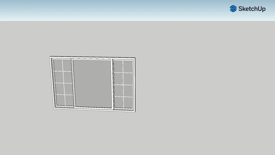 casement window with side mullions 3d model