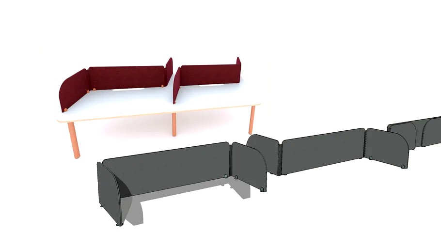 INTROVERT fold away desk screen 3d model