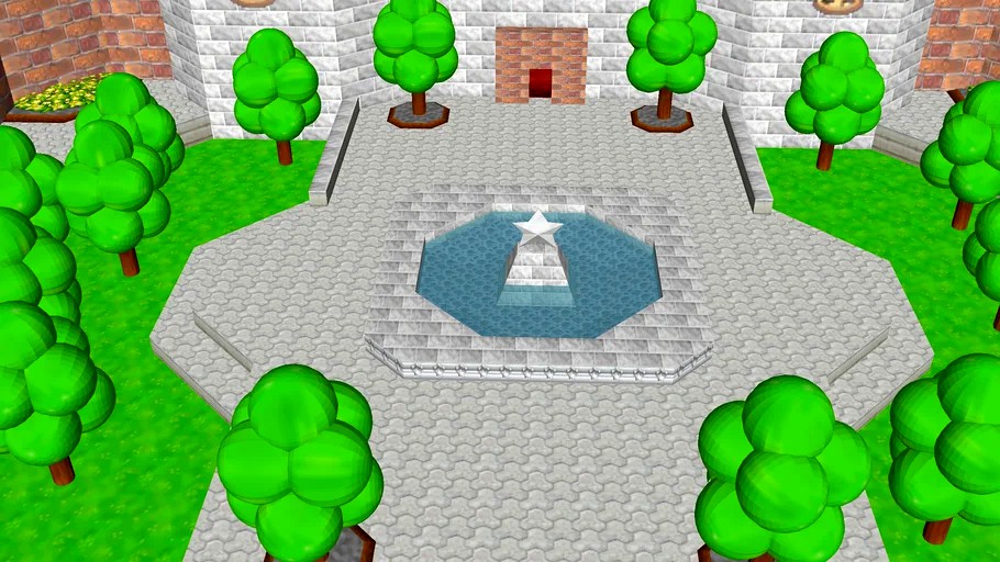 Super mario 64 - peachs castle - Courtyard 3d model