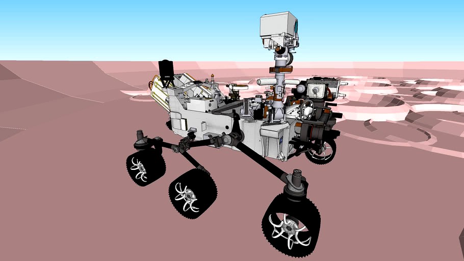 Perseverance - Animated Mars Rover - MSPhysics 3d model