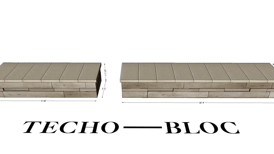 Techo-Bloc - Bench - Borealis & Graphix 3d model