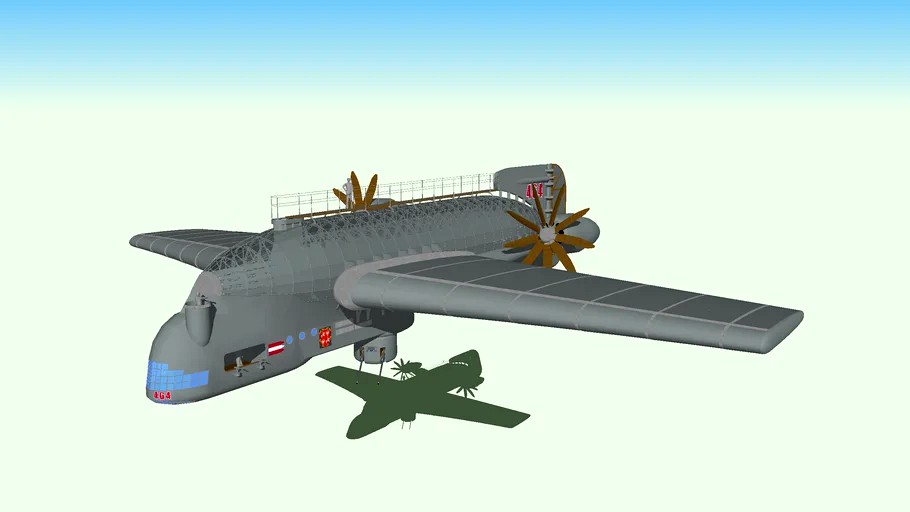 Huzar Class Destroyer - Battle Blimp! 3d model