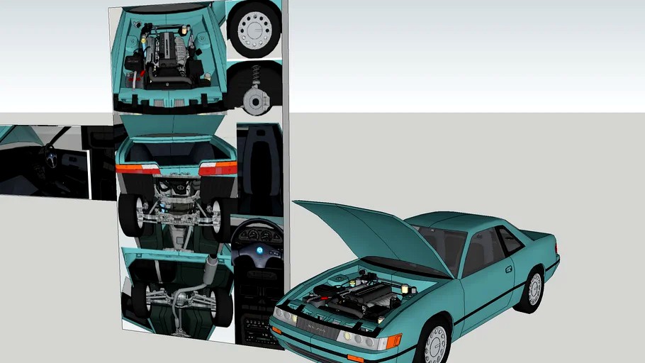 Nissan silvia s13 fully modeled 3d