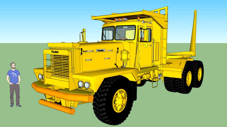 1970-1990 Pacific P16 Logging truck 3d model