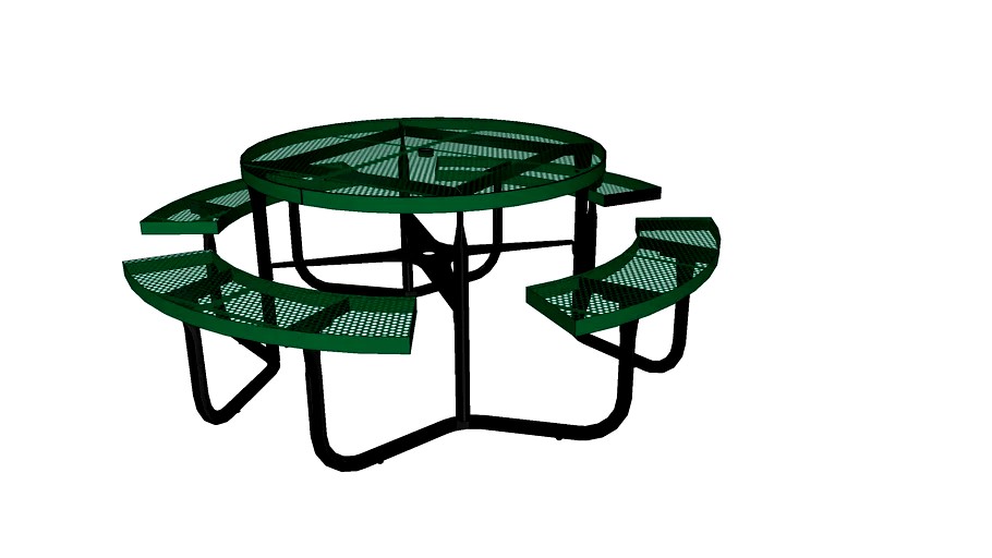 Table Round Steel Picnic Table 3d model