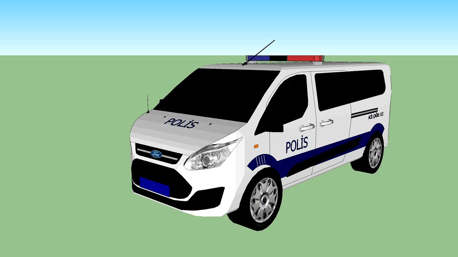 FORD TRANSIT POLİS ARABASI 3d model