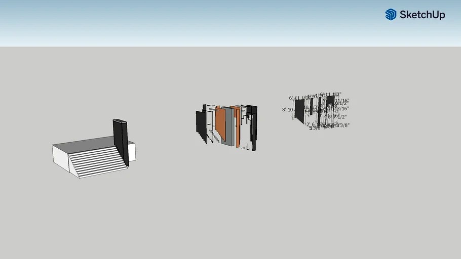 Copper Column Panels 3d model