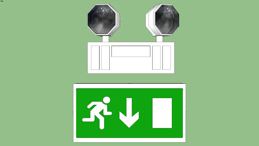Emergency Exit Sign Fire Escape and Flood Lights Spot Lights Lighting ...