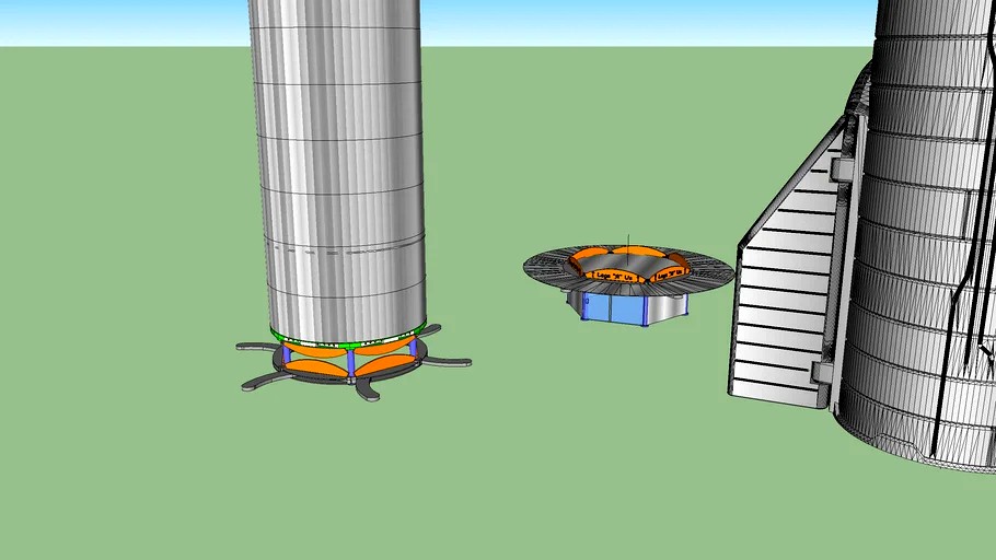 SpaceX Starship Landing Gear and Attitude Conrol System Design 3d model