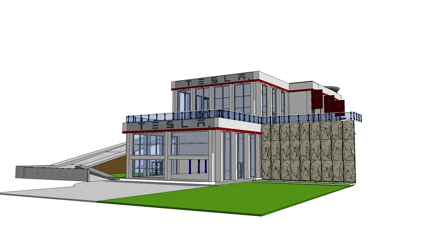 Tesla Dealership Design 3d model