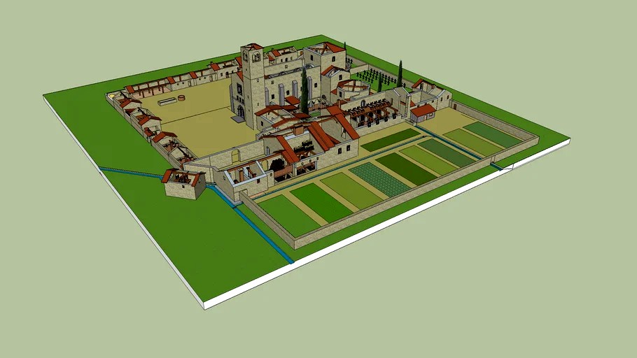 Monasterio Medieval 3d model