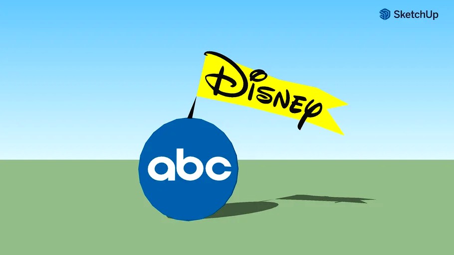 2D Disney ABC Logo 3d model