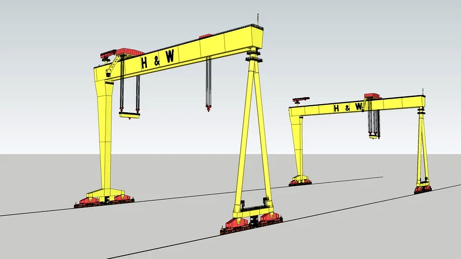 Harland and Wolff - Samson and Goliath Cranes 3d model